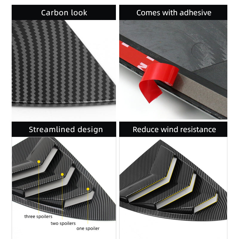Model 3 ABS Rear Window Shutters Cover Triangle Decoration – S3XY